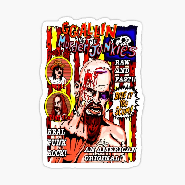 "GG Allin Merch" Sticker for Sale by xxXVintageXxx | Redbubble
