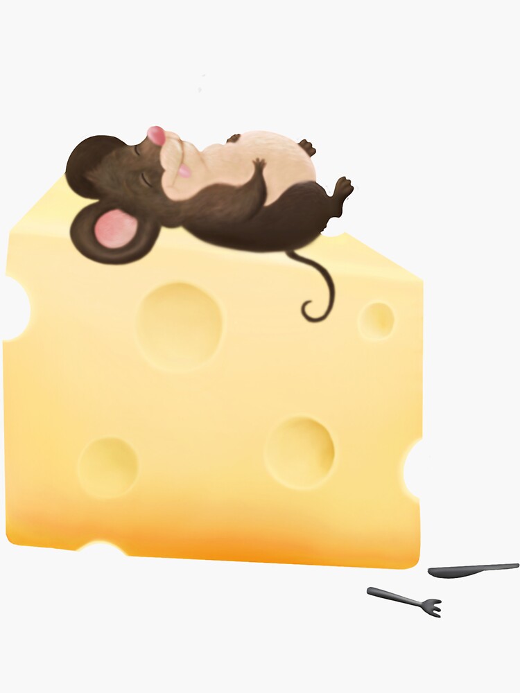 "Full belly mouse" Sticker for Sale by MariSinkkonen | Redbubble