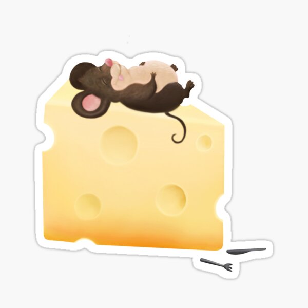 "Full belly mouse" Sticker for Sale by MariSinkkonen | Redbubble