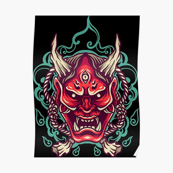"Devil Mask Retro Illustration" Poster for Sale by sabdatinta | Redbubble