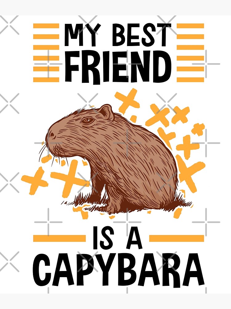 "Capybara is my best friend capybara" Poster for Sale by madgrfx ...