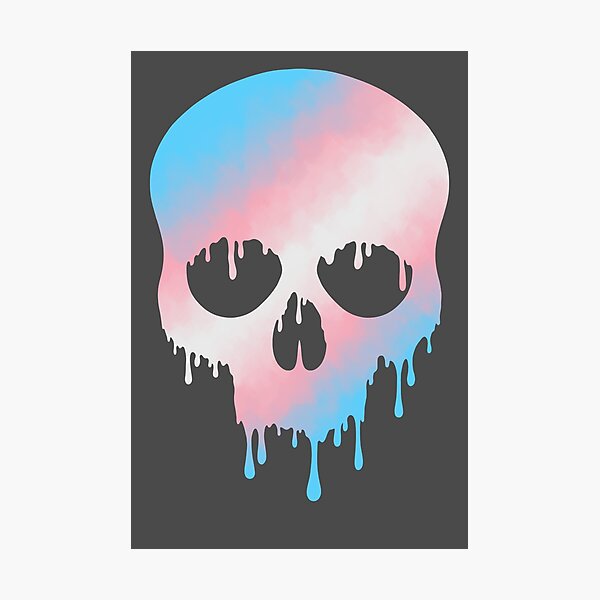 "LGBTQ Pride Paint Drip Skull Trans / Transgender" Photographic Print ...