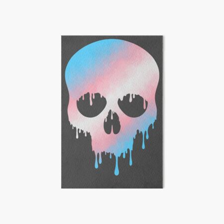 "LGBTQ Pride Paint Drip Skull Trans / Transgender" Art Board Print for ...