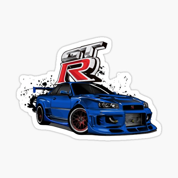 "NISSAN GT-R R34" Sticker for Sale by SSpragueThunder | Redbubble