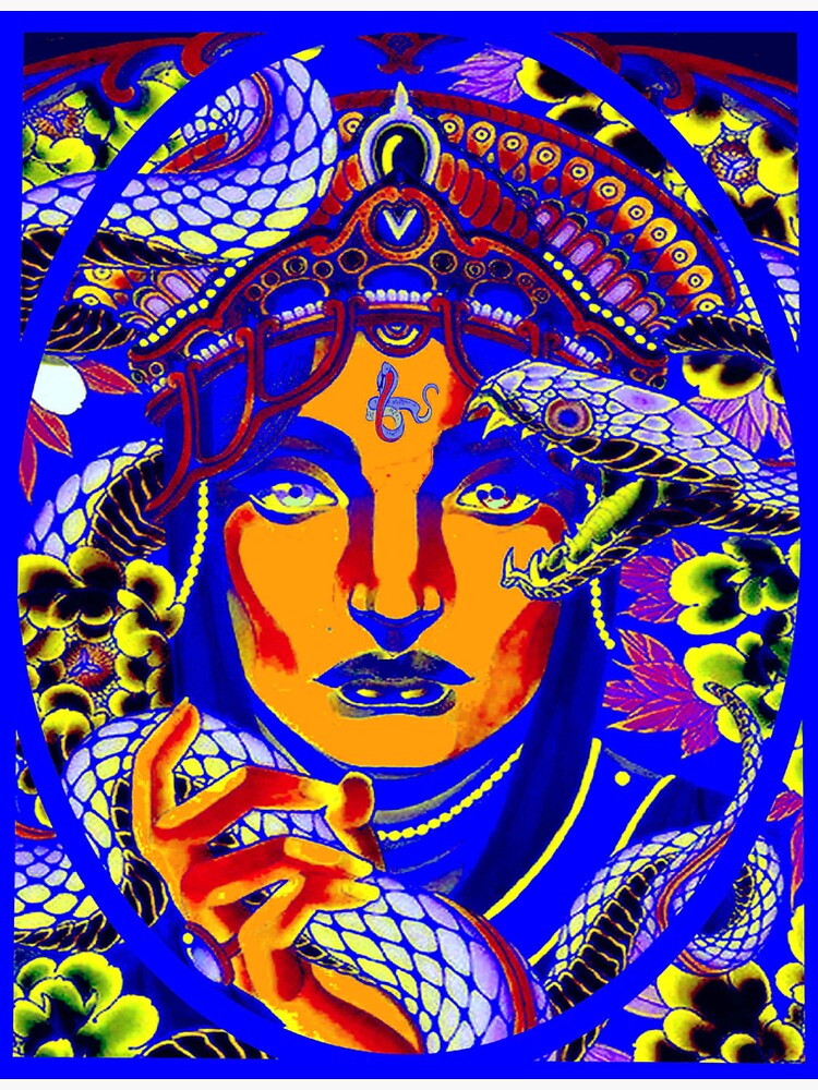 "TATTOOED LADY : Vintage Weird Snakes and Flowers Print" Sticker for ...