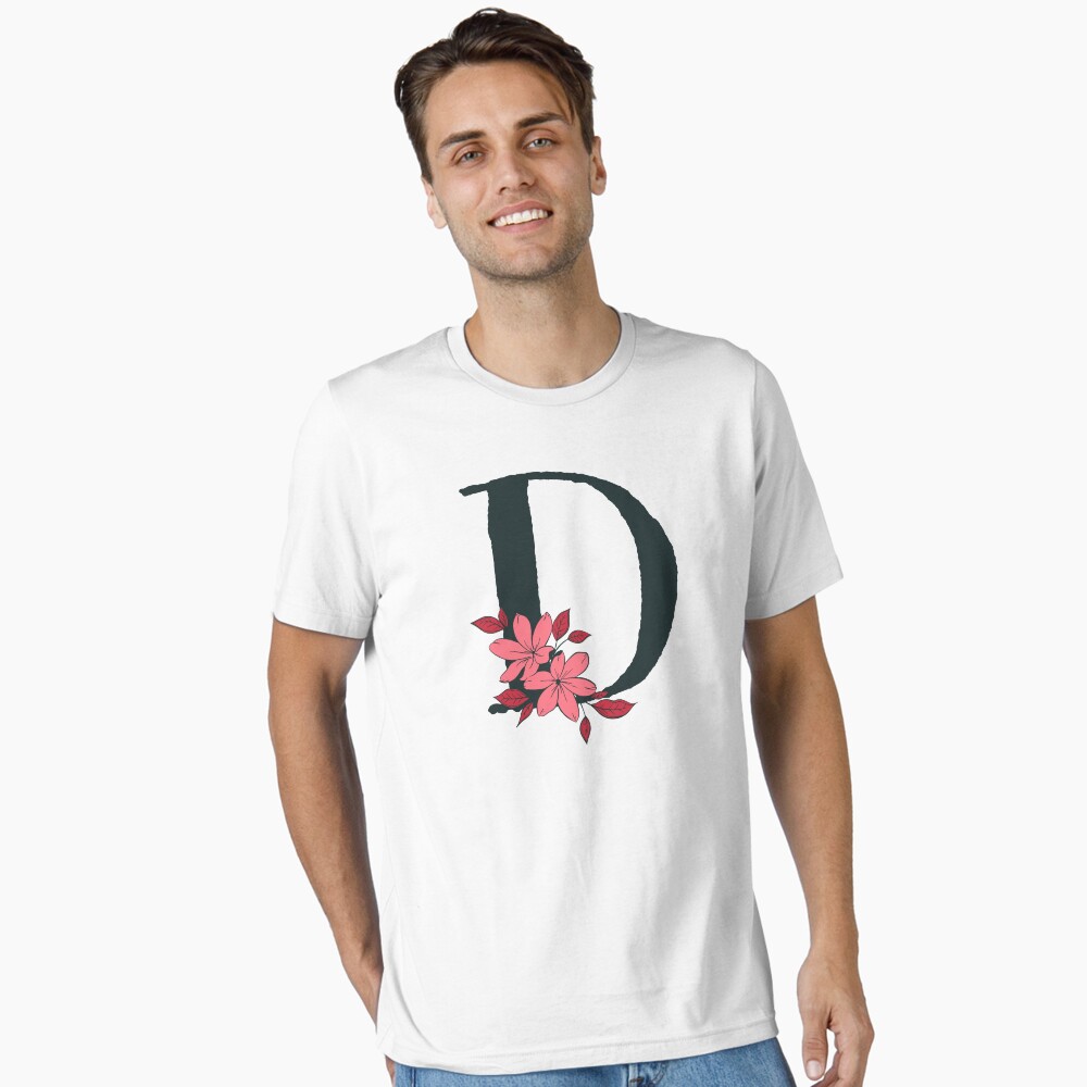 "Pink floral D monogram" Sticker for Sale by anitastrifler | Redbubble