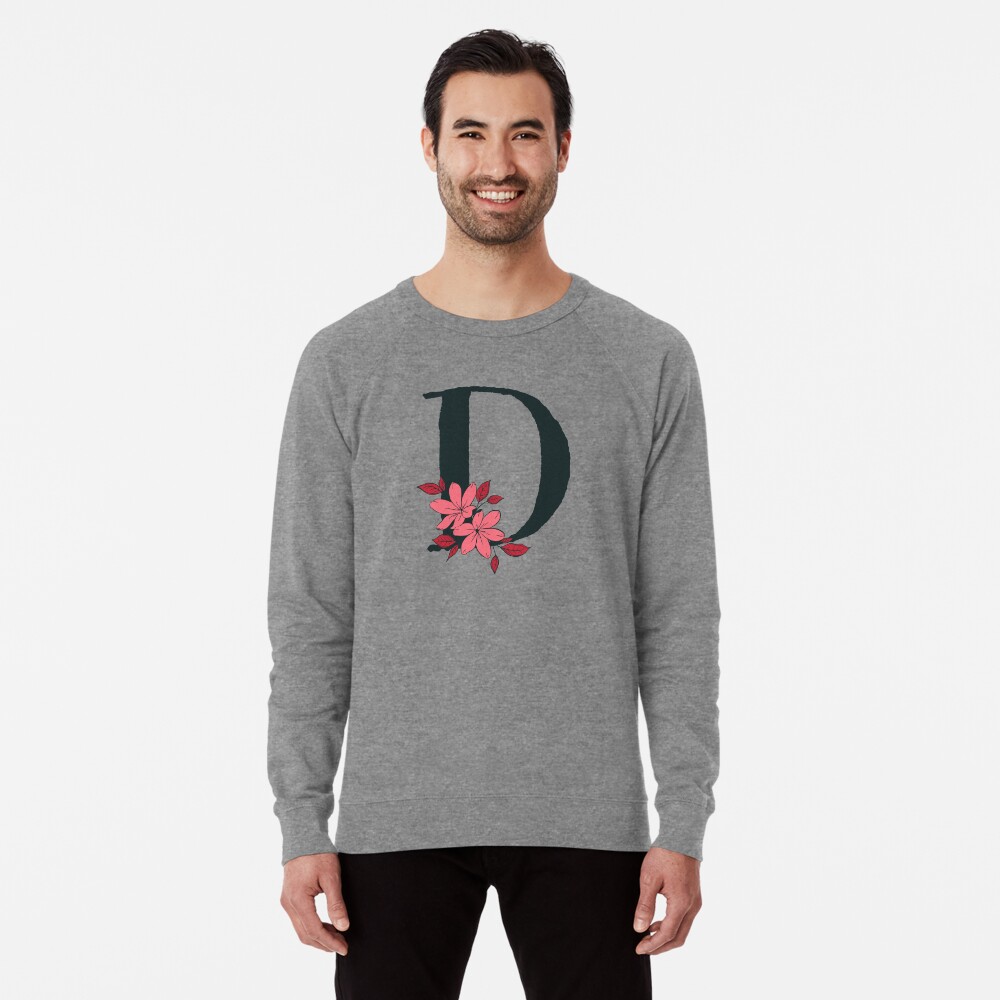"Pink floral D monogram" Sticker for Sale by anitastrifler | Redbubble