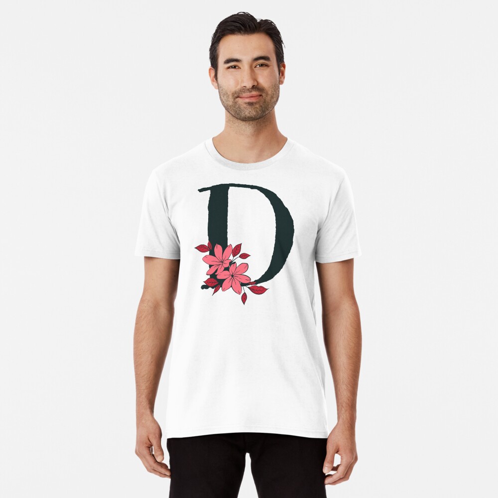 "Pink floral D monogram" Sticker for Sale by anitastrifler | Redbubble