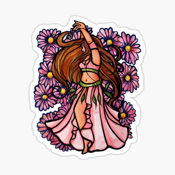 "Flower Belly Dancer Belly Dancing Designs Belly Dance" Sticker for ...