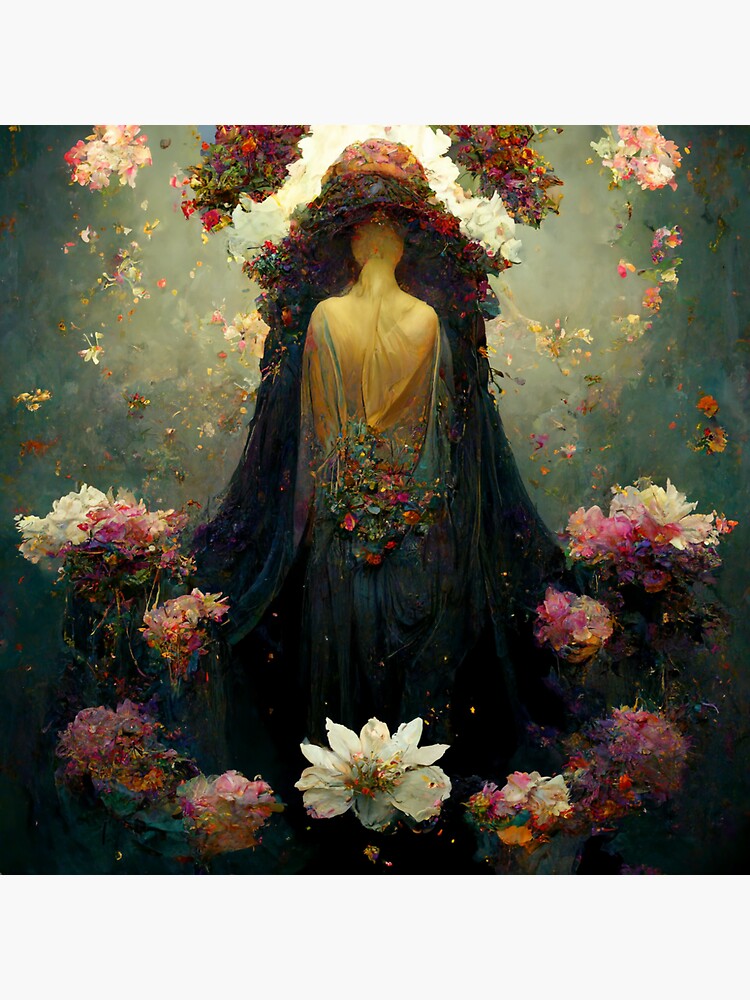 "Faceless Goddess of Flowers" Sticker for Sale by allishalinnea | Redbubble