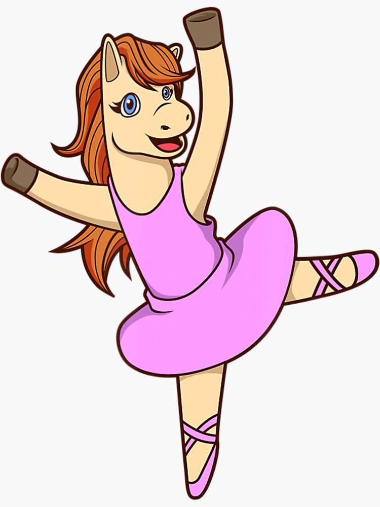 "Comic Horse Dances Ballet Ballerina" Sticker for Sale by Tybubamer ...