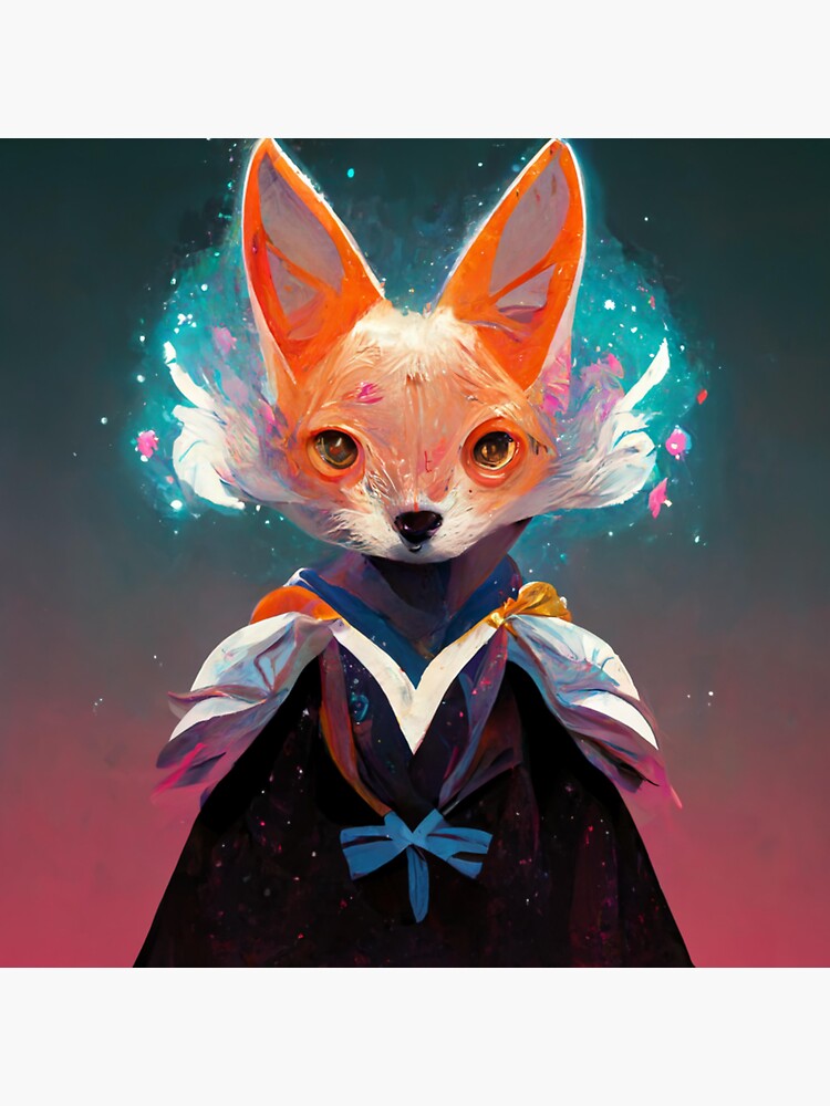 "Cute Fall Magical Fox" Sticker for Sale by Phantasmagorial | Redbubble
