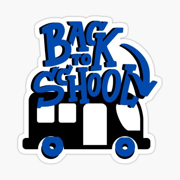 "Back to school with school bus" Sticker for Sale by RainArt8 | Redbubble