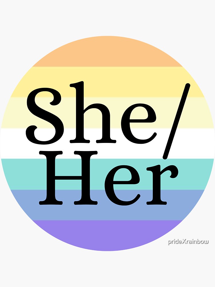 "She Her Genderfaun Pronoun Gender Faun Identity Pin" Sticker for Sale ...