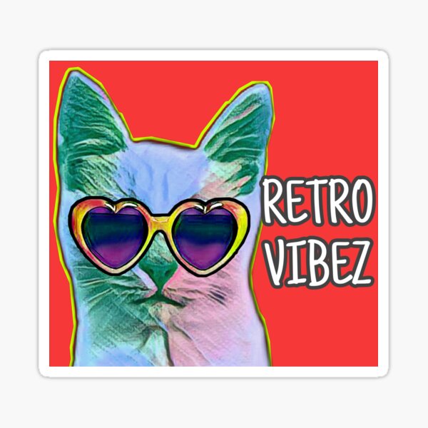 "kool cat" Sticker for Sale by RetroPalmTree | Redbubble