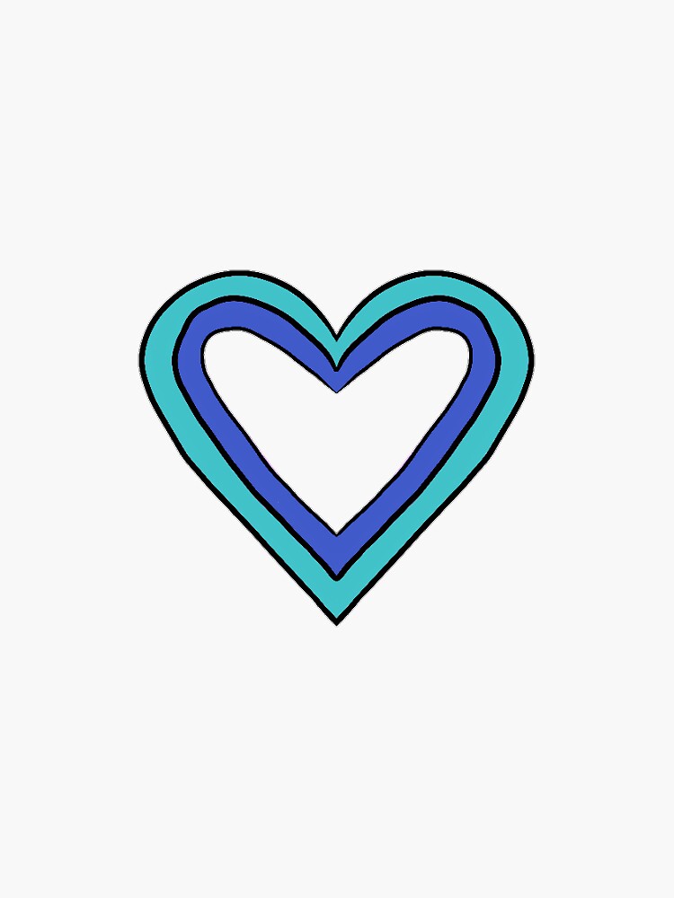"Dark Blue Heart Sticker | Multi Color Heart | Kawaii dark blue light ...