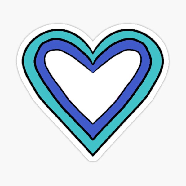 "Dark Blue Heart Sticker | Multi Color Heart | Kawaii dark blue light ...