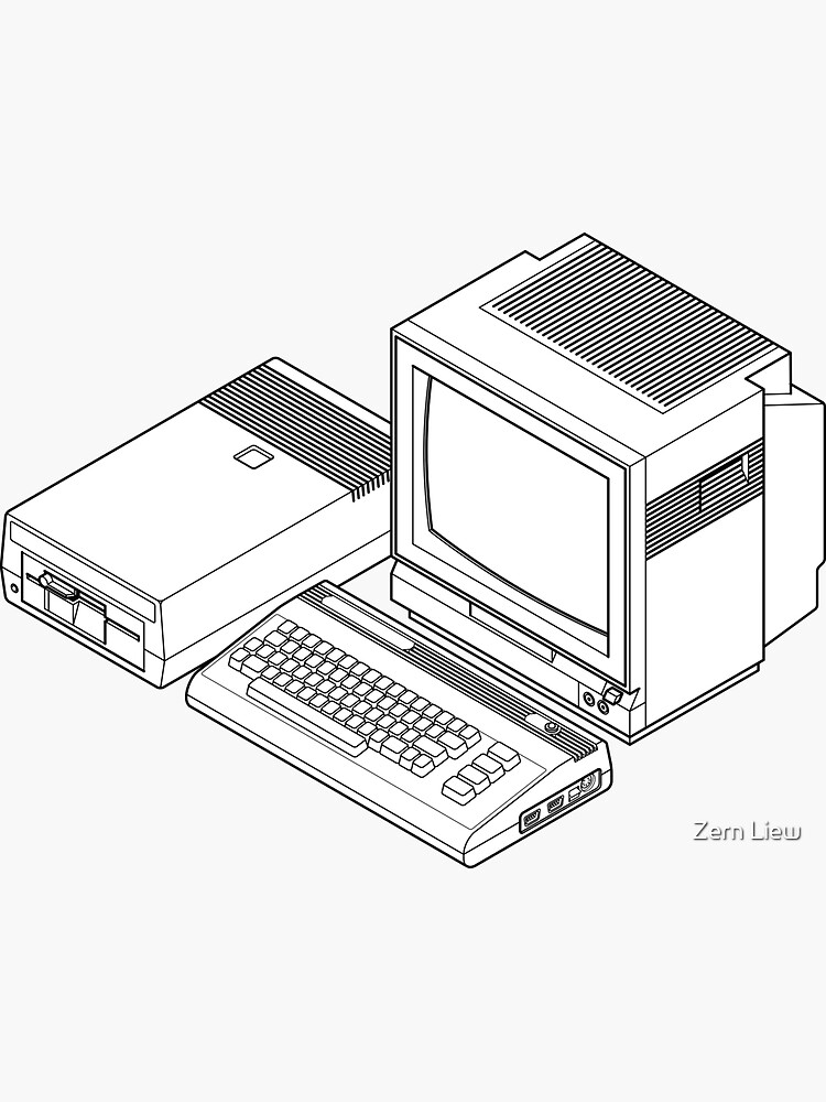 "Classic retro/vintage computer" Sticker by zern | Redbubble