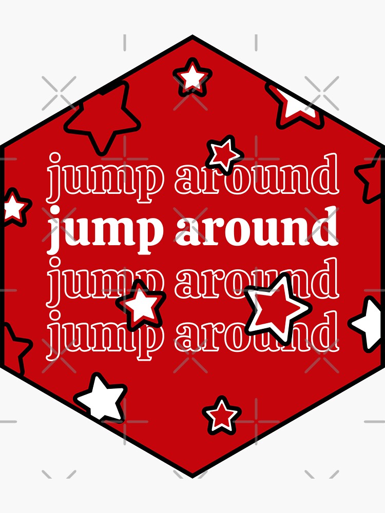 "Hexagon Jump Around uw Madison Wisconsin in red / white" Sticker for ...