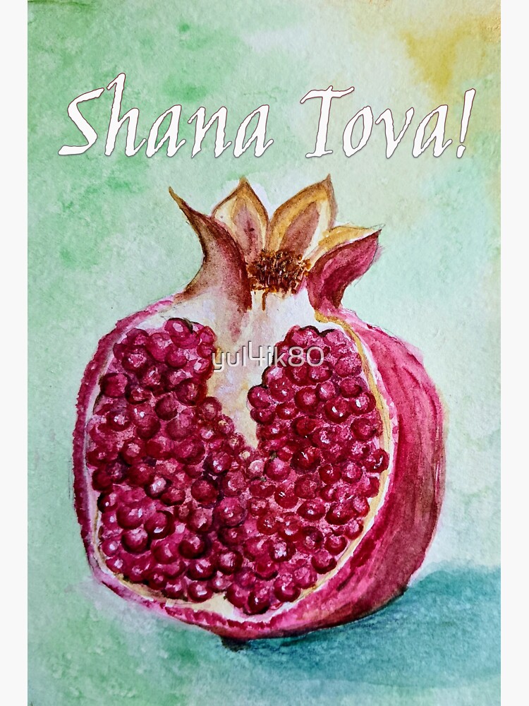 "Shana Tova Greeting with pomegranate" Sticker for Sale by yul4ik80 ...