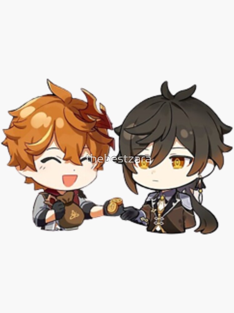 "Chibi Childe & Zhongli - Genshin Impact" Sticker for Sale by ...