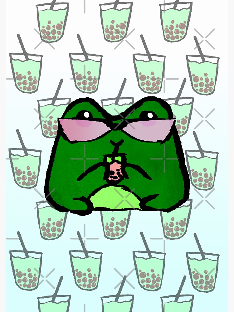 "Boba Frog " Sticker for Sale by Flutterf12 | Redbubble