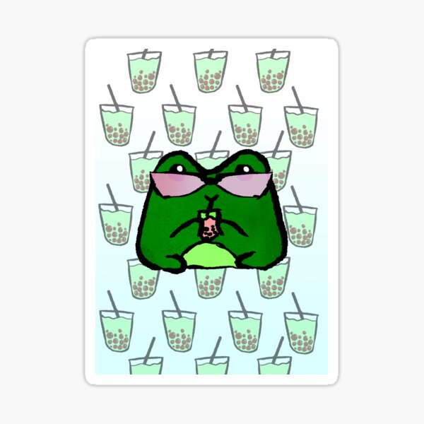"Boba Frog " Sticker for Sale by Flutterf12 | Redbubble