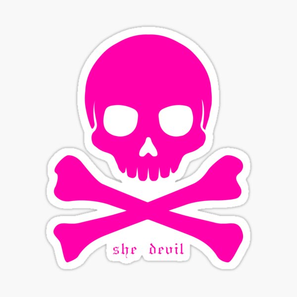 "Pink "She Devil"" Sticker for Sale by julianabehenna | Redbubble