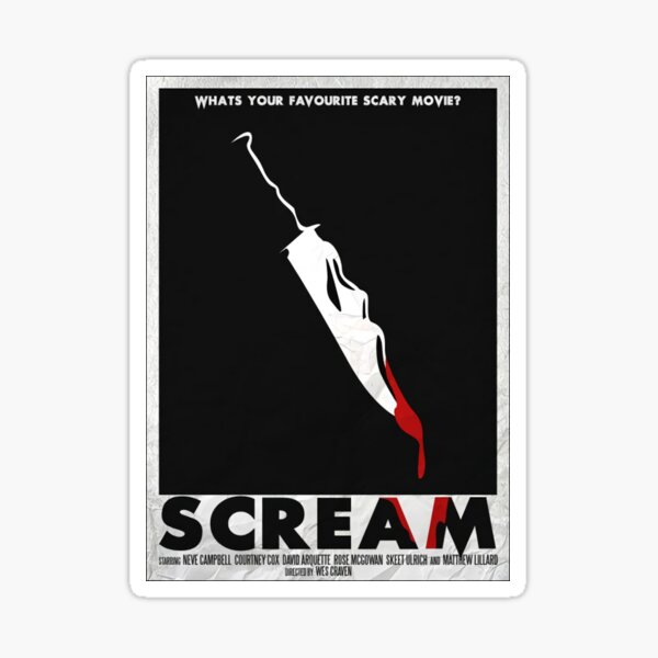 "Scream 1996 Movie poster" Sticker for Sale by davidsontitus | Redbubble