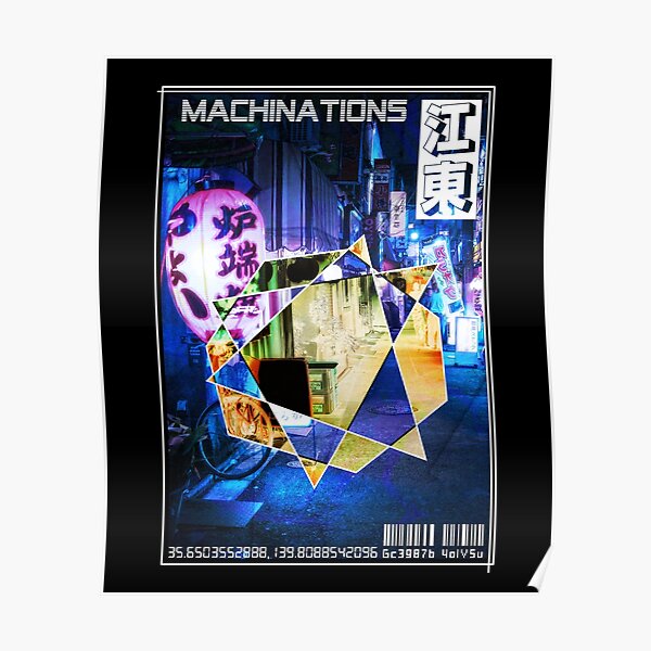 "Vaporwave Abstract Shapes Machinations" Poster for Sale by ...