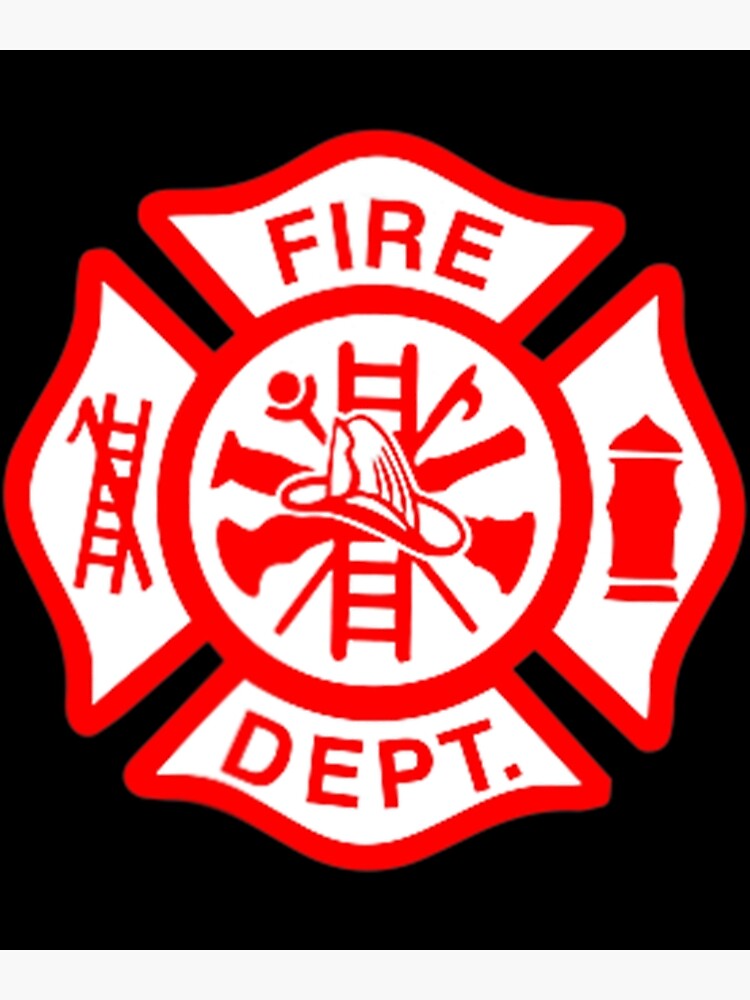"Fire Department Logo Uniform Fireman Symbol Firefighter Gear" Art ...