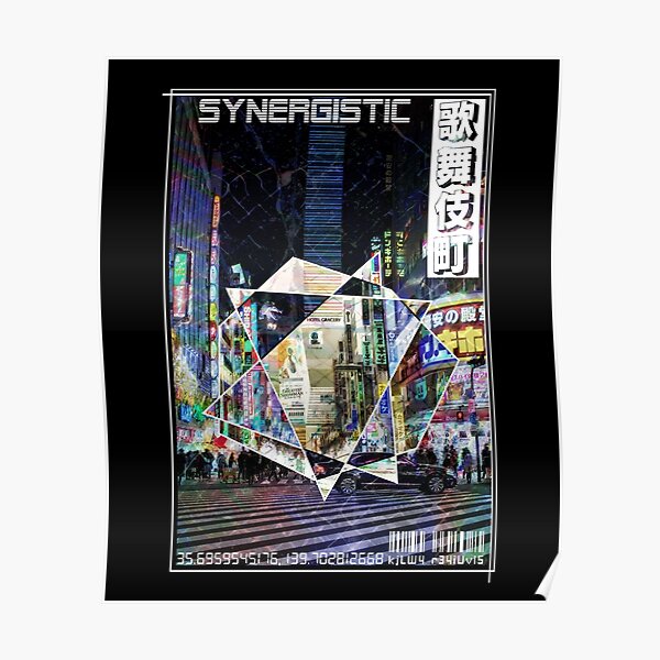 "Vaporwave Abstract Shapes Synergistic" Poster for Sale by SLCWearables ...