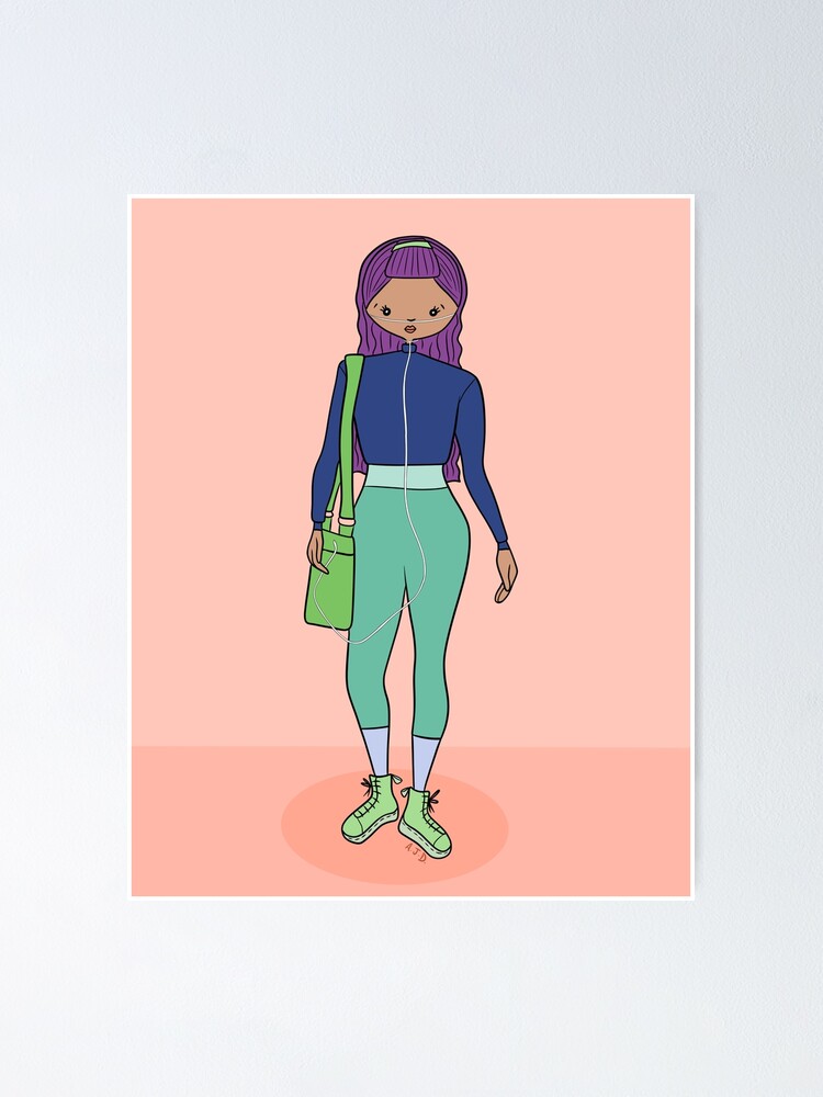 "Cute Girl With Portable Oxygen (Pink)" Poster for Sale by ...