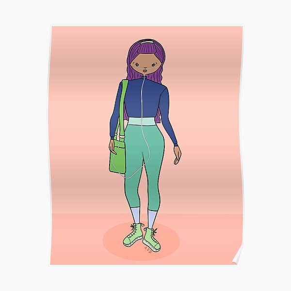 "Cute Girl With Portable Oxygen (Pink)" Poster for Sale by ...