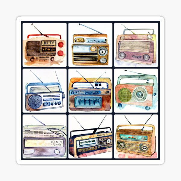 "Radio Pack" Sticker for Sale by CinderPress | Redbubble