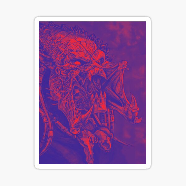"The Face of the Predator Artwork " Sticker for Sale by kasixudesigns ...