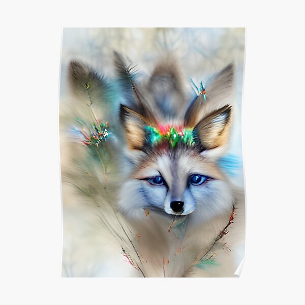 "Digital painting of a magical fox." Poster for Sale by Art-Vibrations ...