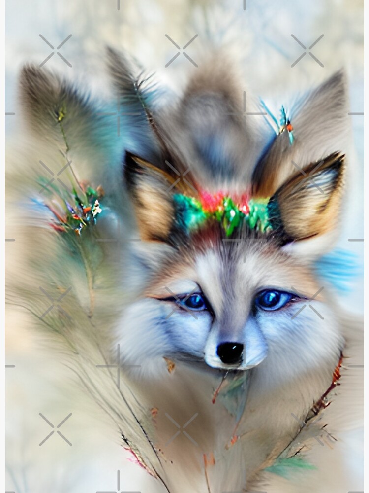 "Digital painting of a magical fox." Sticker for Sale by Art-Vibrations ...