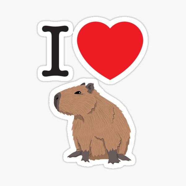 "I love Capybara" Sticker for Sale by DGabriel | Redbubble