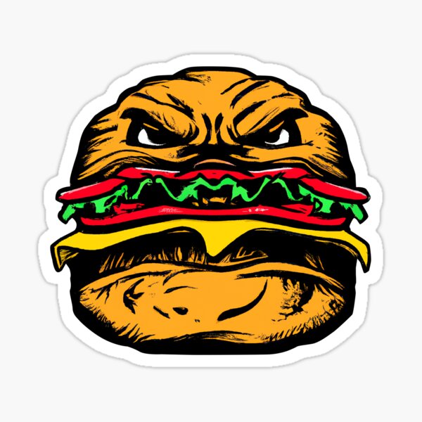 "Angry Burger" Sticker for Sale by TimYe | Redbubble