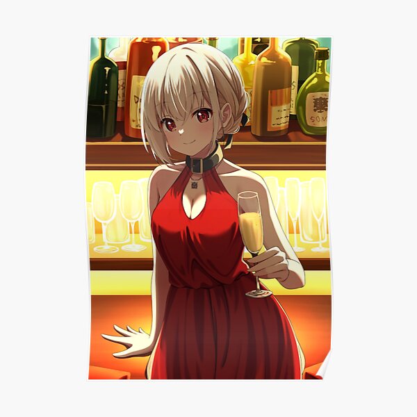 Chisato Nishikigi Lycoris Recoil Aime Character In Red Dress Poster For Sale By Movieking 