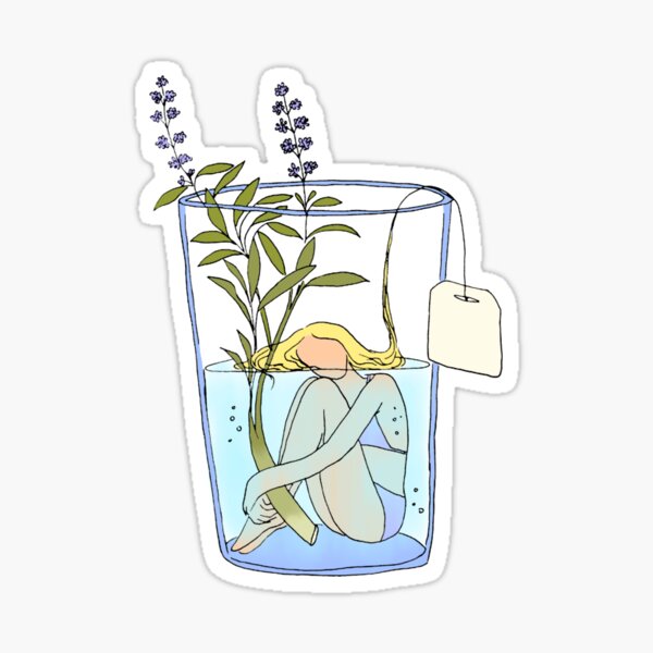 "Girl in glass of water" Sticker for Sale by Elens04 | Redbubble