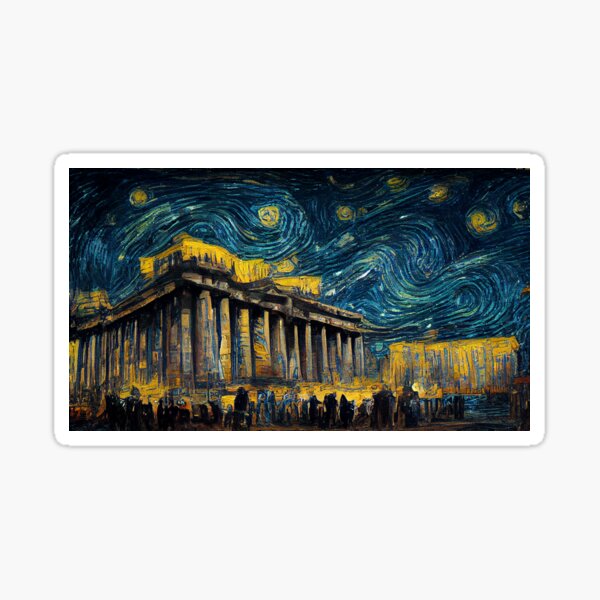 "Parthenon like starry night " Sticker for Sale by StoneyPhenix | Redbubble