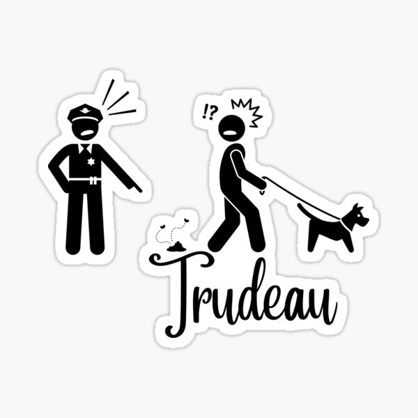"Funny Pooping Dog tudeau gift" Sticker for Sale by DesignisMine ...