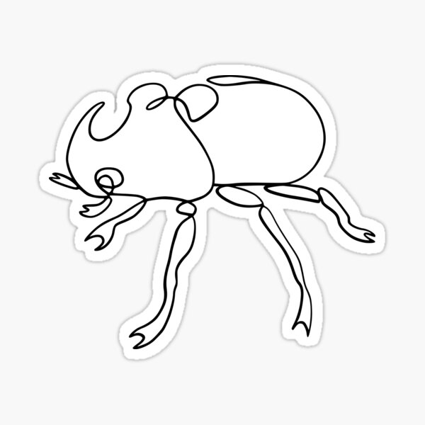 "One line art hand beetle" Sticker for Sale by AnmarkArt | Redbubble