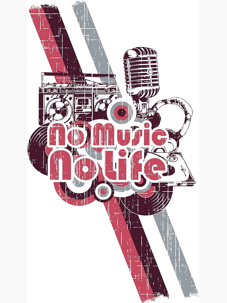 "No Music No Life Retro Vibes" Poster for Sale by Memetic-Agent | Redbubble