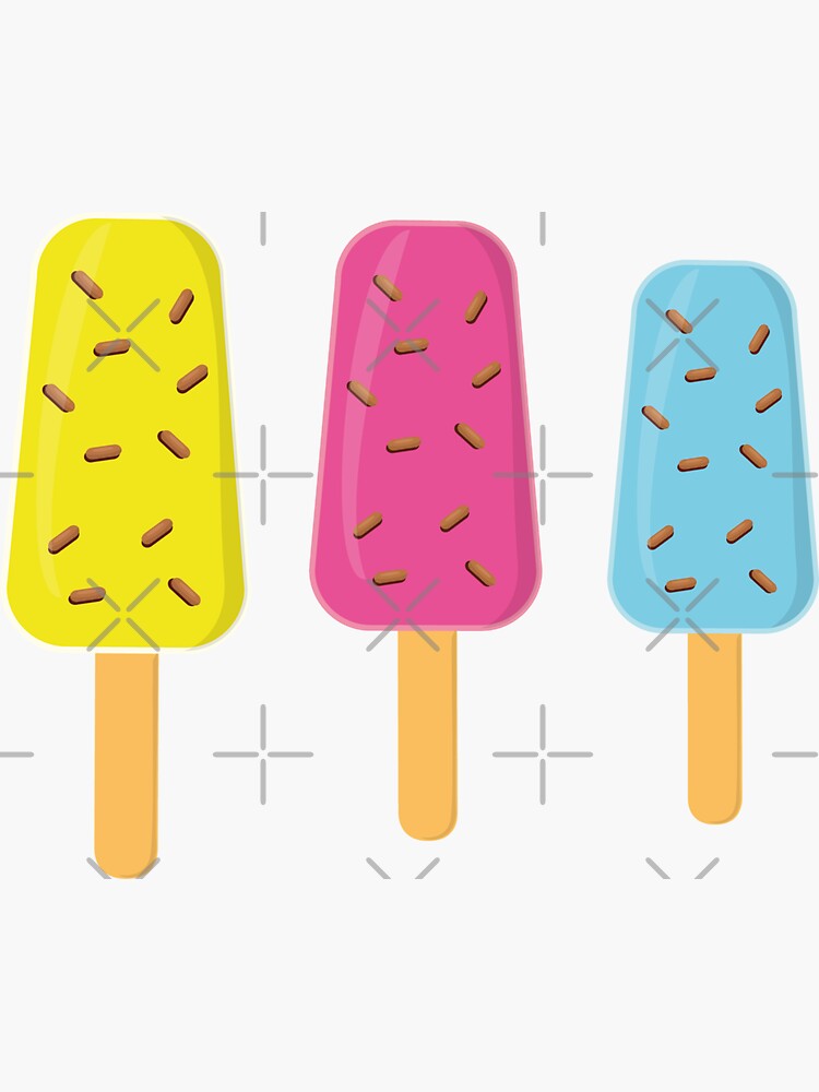 "Cute Summer Sprinkled Cool Popsicle Stickers Pack" Sticker for Sale by ...