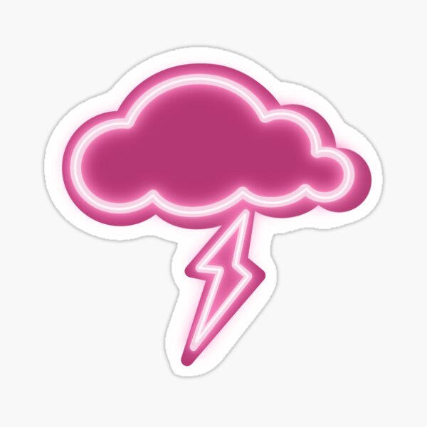 "Pink aesthetic neon lightning" Sticker for Sale by Dizzypeanut | Redbubble