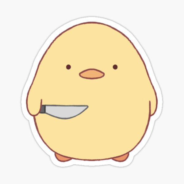 "stabby duck (light purple bg)" Sticker for Sale by DesignByJennyyy ...
