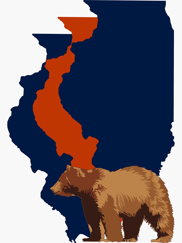 "Illinois Border, Bears" Sticker for Sale by LatterDaze | Redbubble